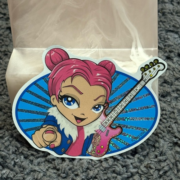 Accents | Nwt Pink Haired Rockstar Big Sticker | Poshmark